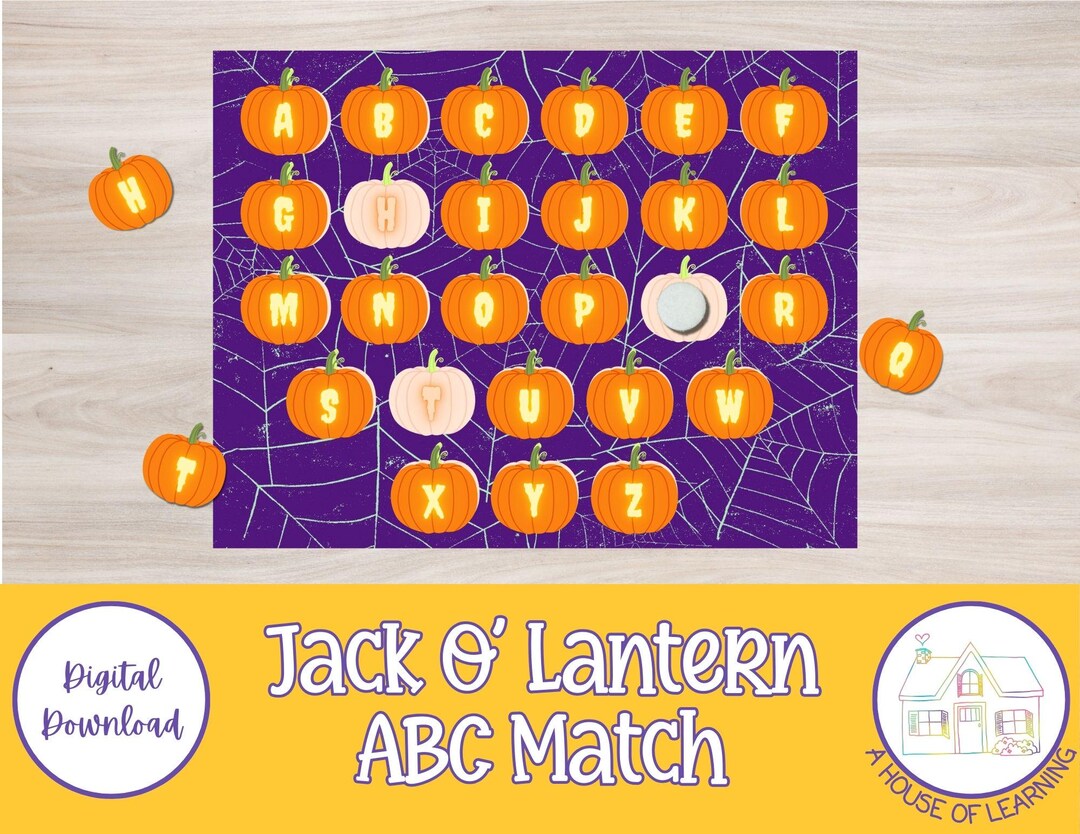 Jack O Lantern ABC | ABC Match | Learning Game | Busy Book | File ...