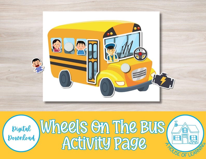 Wheels on the Bus | Nursery Rhyme | Learning Game | Busy Book | File ...