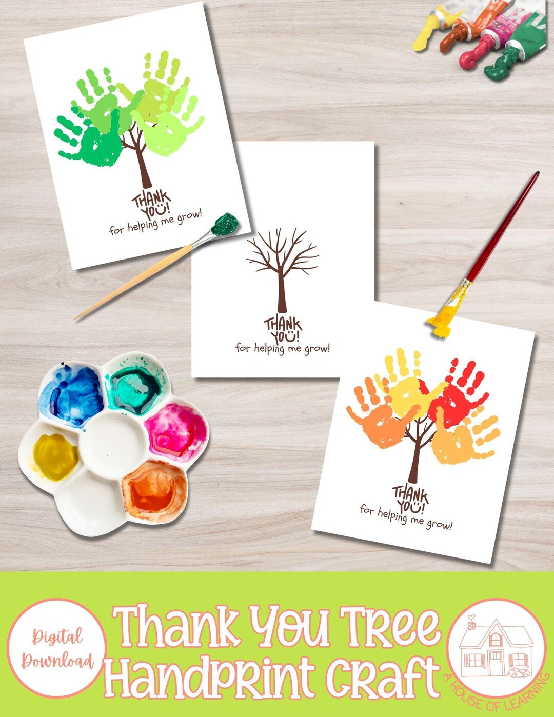 Thank You for Helping Me Grow | Handprint Craft | Handprint Memory Book ...