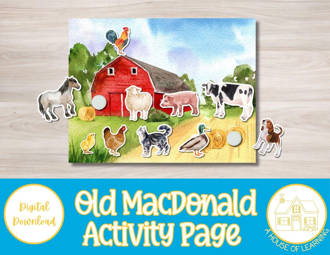 Old Macdonald | Nursery Rhyme | Learning Game | Busy Book | File Folder ...