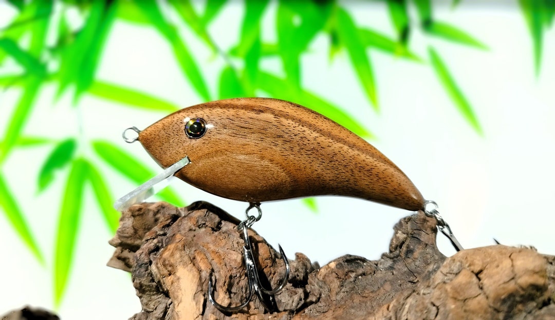 Custom Wooden Fishing Lure - Unique Designs, Walnut Wood Handmade Lure ...