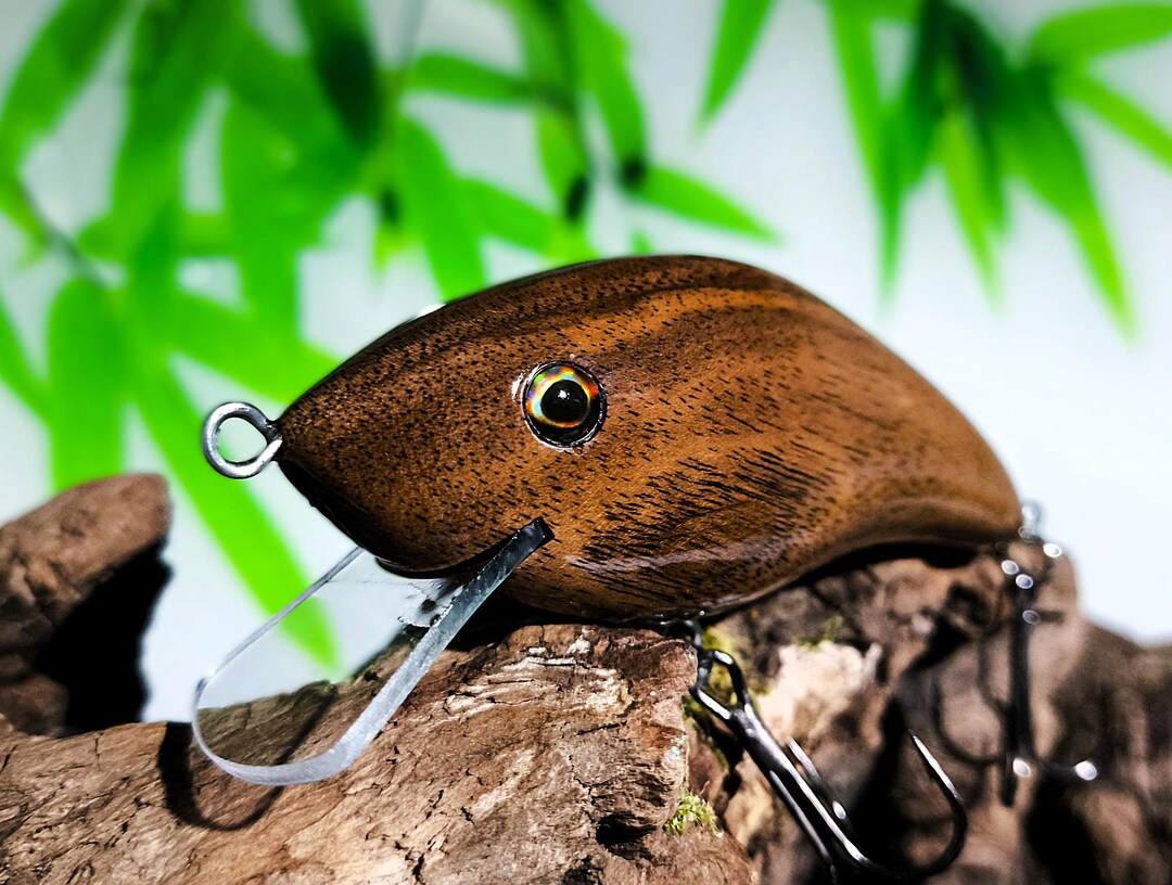 Handcrafted Wooden Fishing Lure, Natural Walnut Texture Lure - Etsy