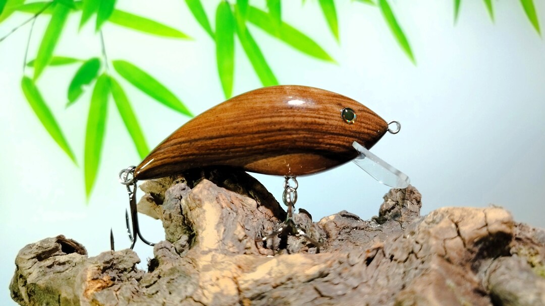 Walnut Natural Texture Fishing Lure, Wooden Fishing Lure - Etsy