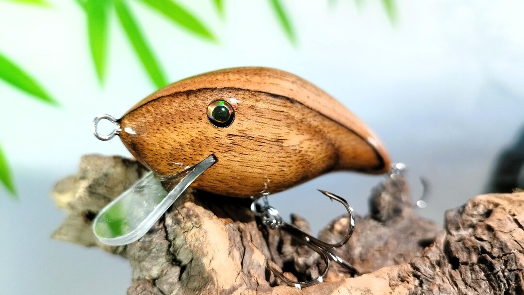 Handcrafted Wooden Fishing Lure, Natural Walnut Texture Lure - Etsy