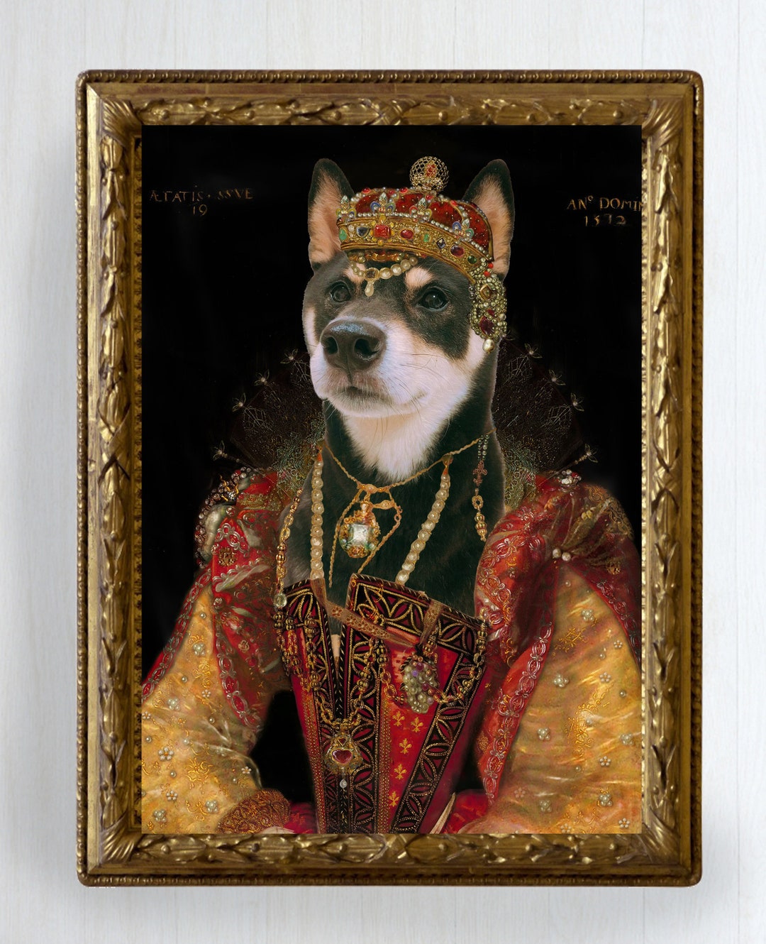 Custom Dog Portrait Royal Cat Dog Portrait Renaissance Queen - Etsy
