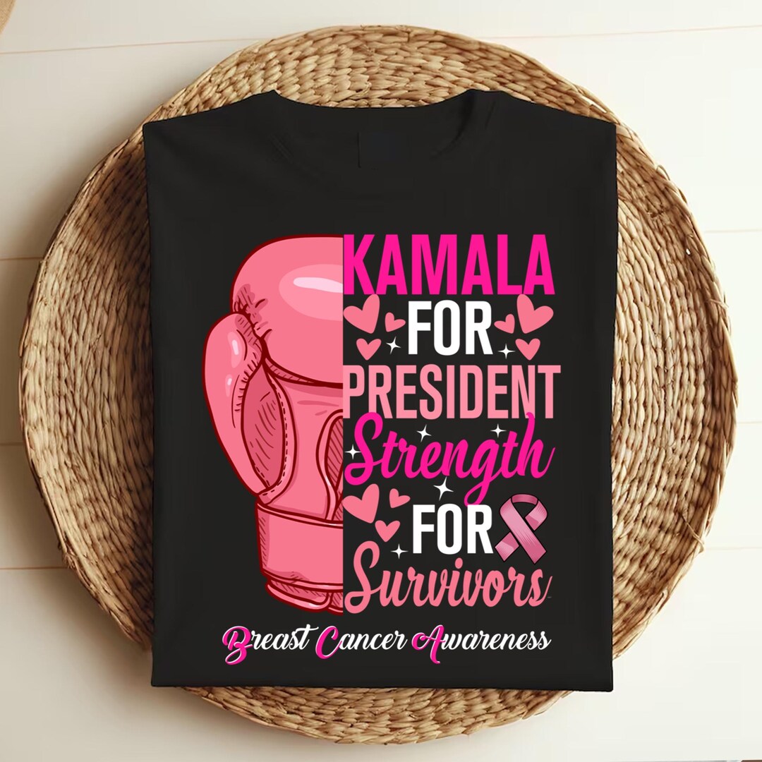 Kamala Harris 2024 for President Breast Cancer Boxing Glove Png, Breast ...