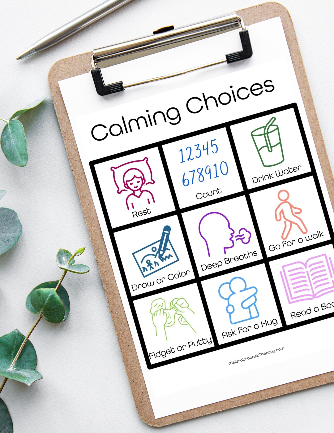 Calming Choices Board 2 Forms - Etsy
