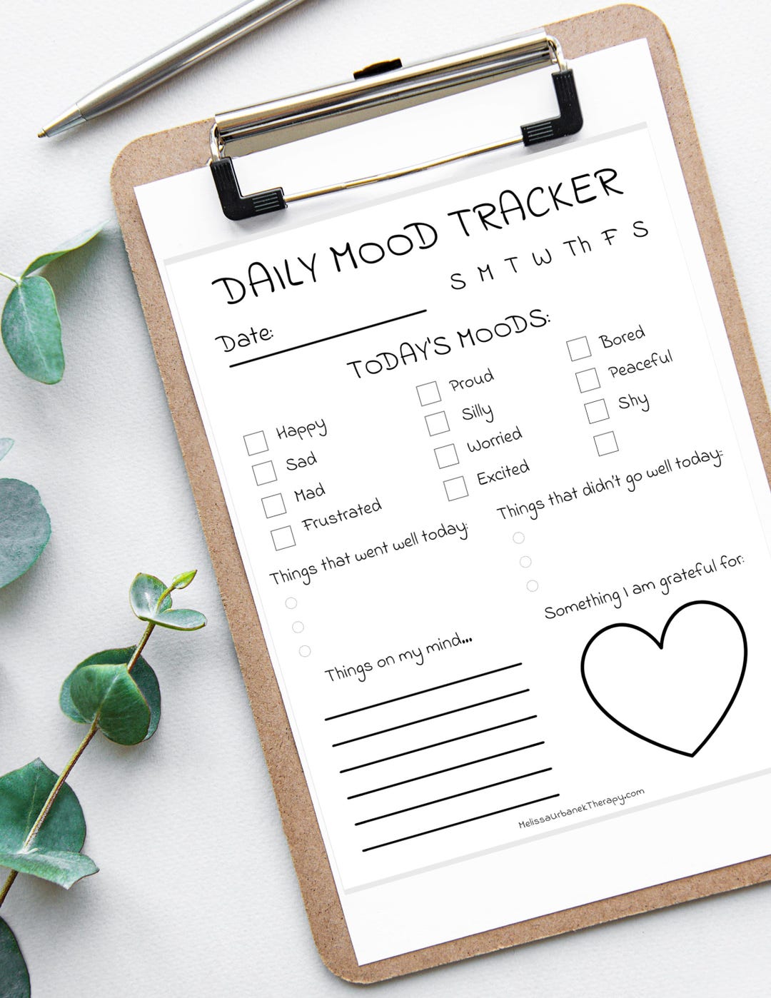 Children's Daily Mood Tracker, Feeling Journal, Kids Emotion Log ...