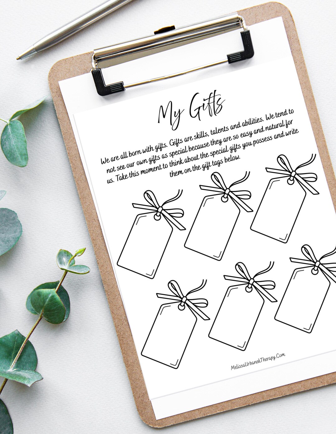 My Gifts Worksheet. Therapy Worksheet for Reflecting on and Identifying ...