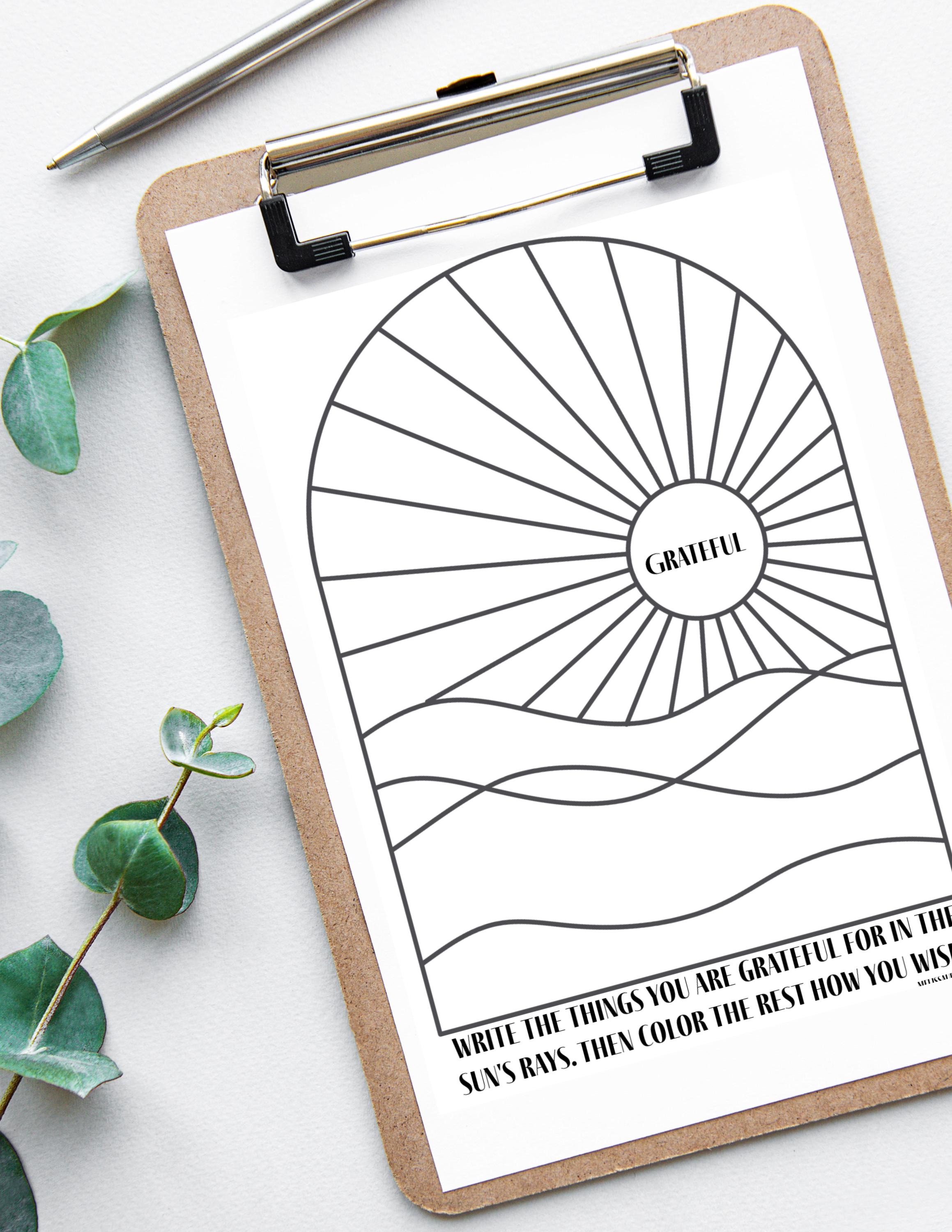 Grateful Exercise Coloring Worksheet: Gratitude Activity (digital ...