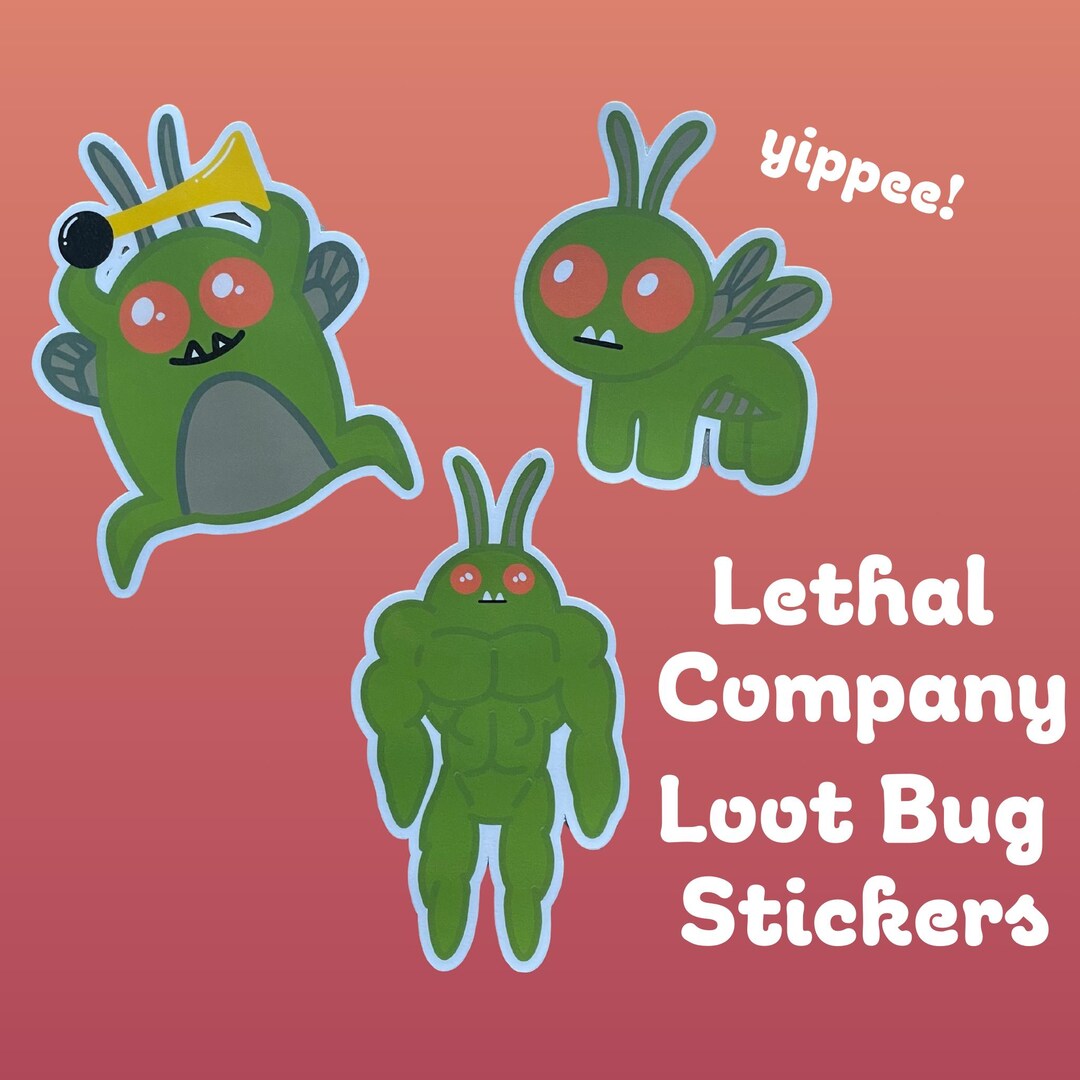 Lethal Company Loot Bug Sticker || YIPPEE, Buff Bug, Horn Loot Bug ...