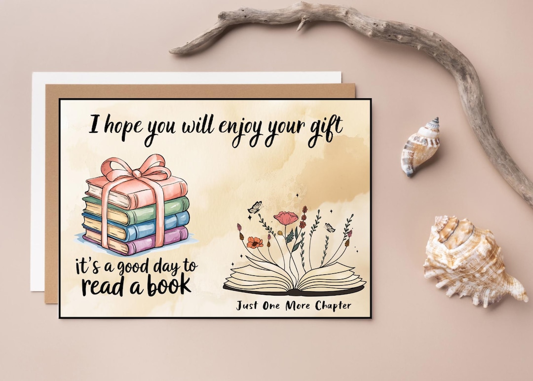 Gift Card | Books | Printable Digital Download | Cute&cozy Design ...