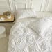 White Vintage-inspired Comforter Set With Elastic Ruched 3D Floral ...