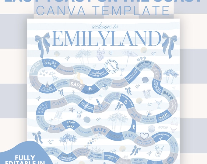 Custom Board Game Canva Template: Camp Bachelorette Party (digital ...