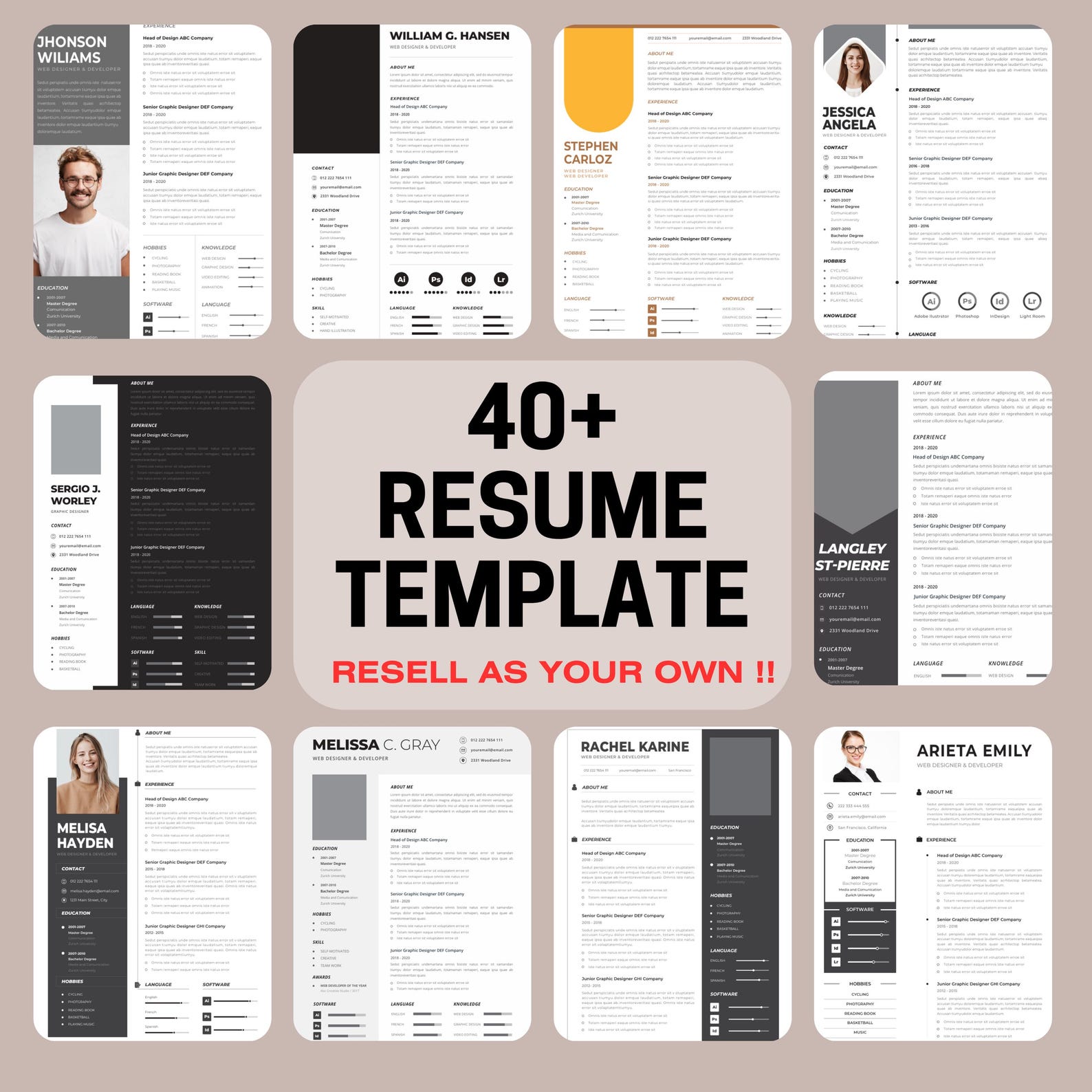 40+ Professional Resume Template for MS Word, Mac Pages, Google Docs ...