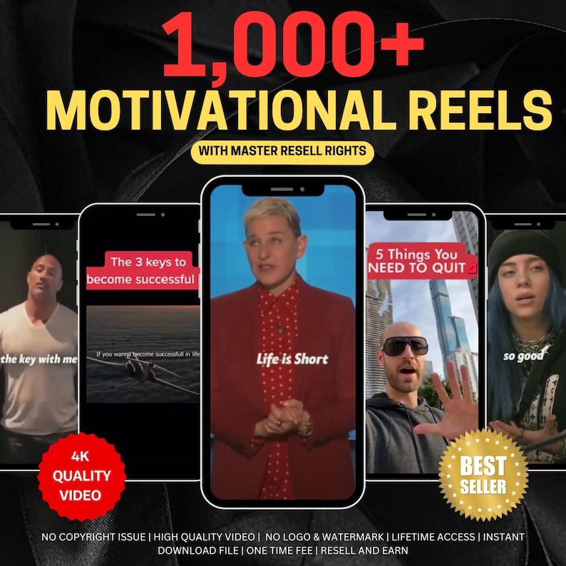 1000+ Motivational Reels Videos Instagram, Tiktok Video, Youtube Short ...