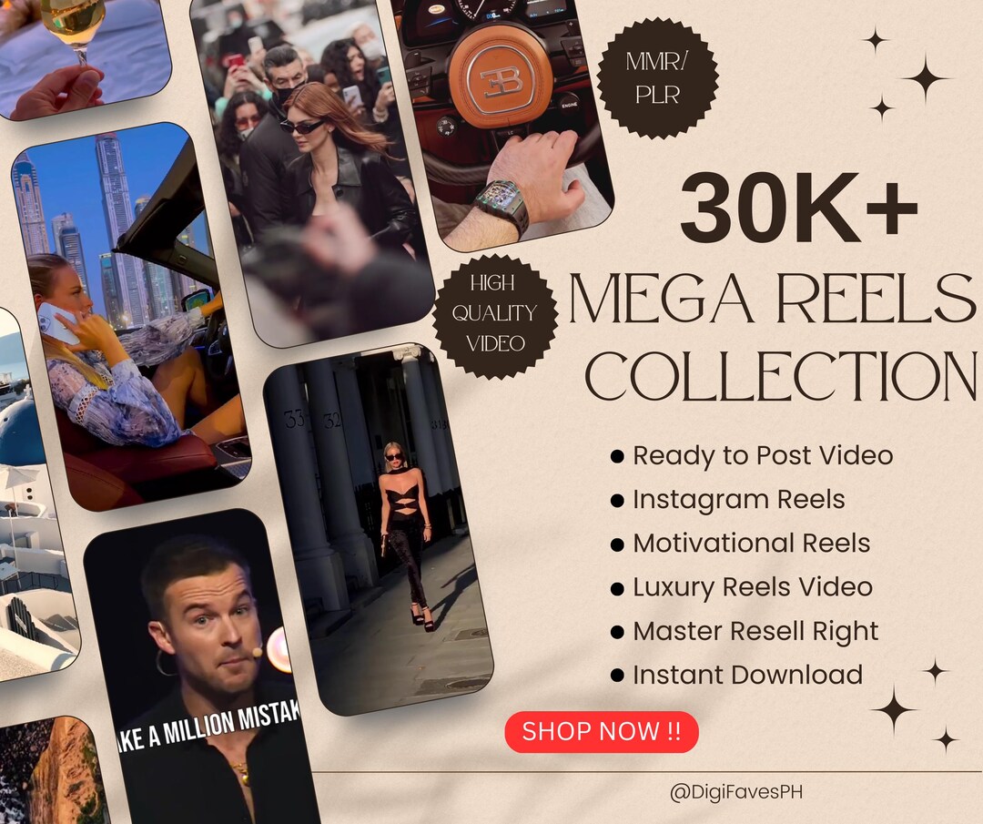 30k+ Mega Reels Bundle, Faceless Reels, Instagram Reels, Old Money Aesthetic, Faceless Marketing ...