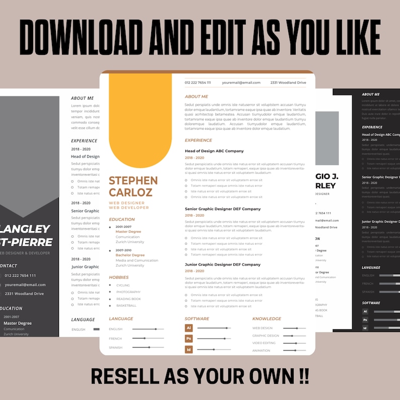 40+ Professional Resume Template for MS Word, Mac Pages, Google Docs ...
