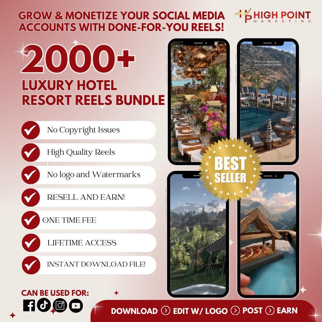 30,000+ Mega Reels Bundle - Faceless Reels | Premium Luxury Reels, Travel Videos, Tiktok Reels ...