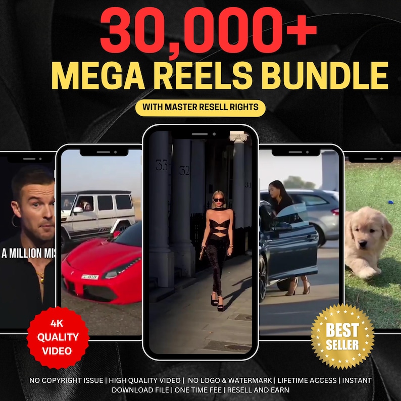 30k+ Mega Reels Bundle, Ready to Resell, Reels Bundle, Aesthetic Reels ...