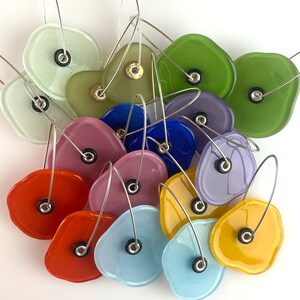 Dark Pink RECYCLED GLASS Jewelry, Earrings, Sustainable Fashion, Melted ...