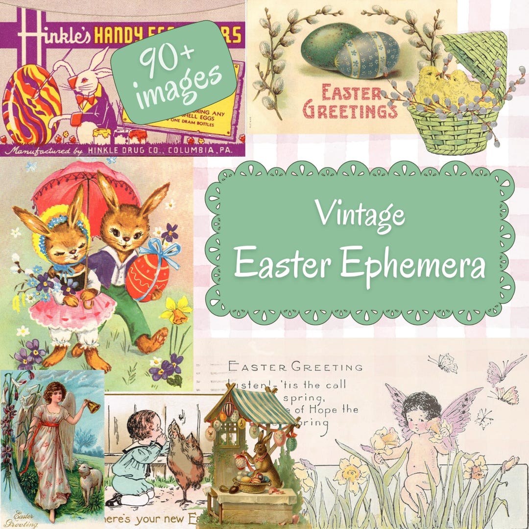 Vintage Easter Clip Art & Ephemera | Printable Chicks, Rabbits, Florals ...
