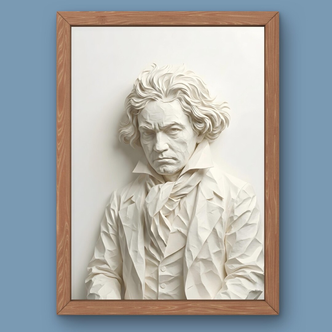Ludwig Van Beethoven Portrait-3d Paper Relief Poster - Etsy