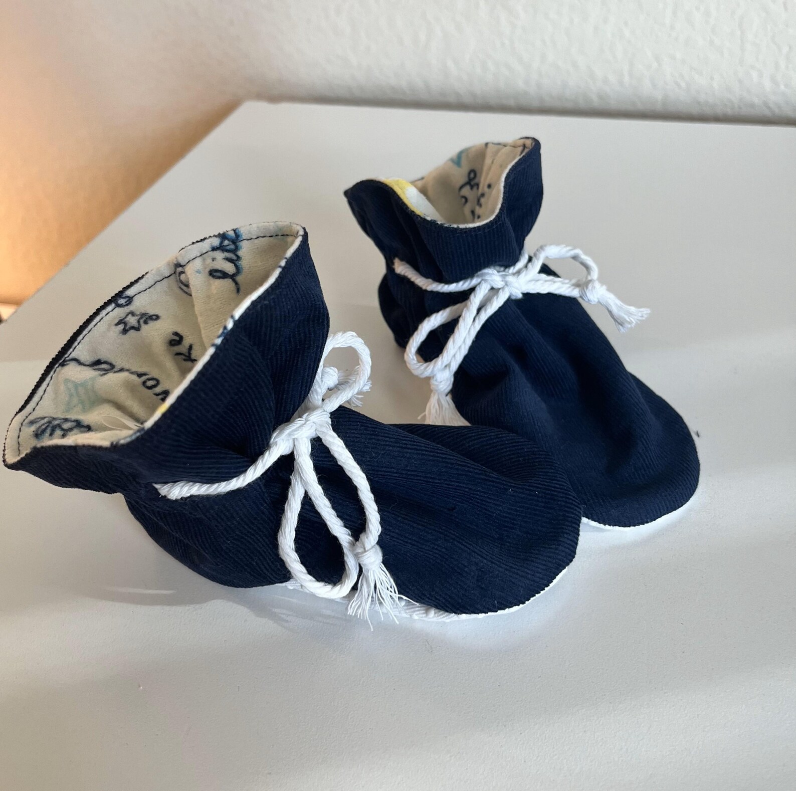 Navy Blue Corduroy Baby Tv Booties/soft Sole Shoes SIZE MEDIUM - Etsy