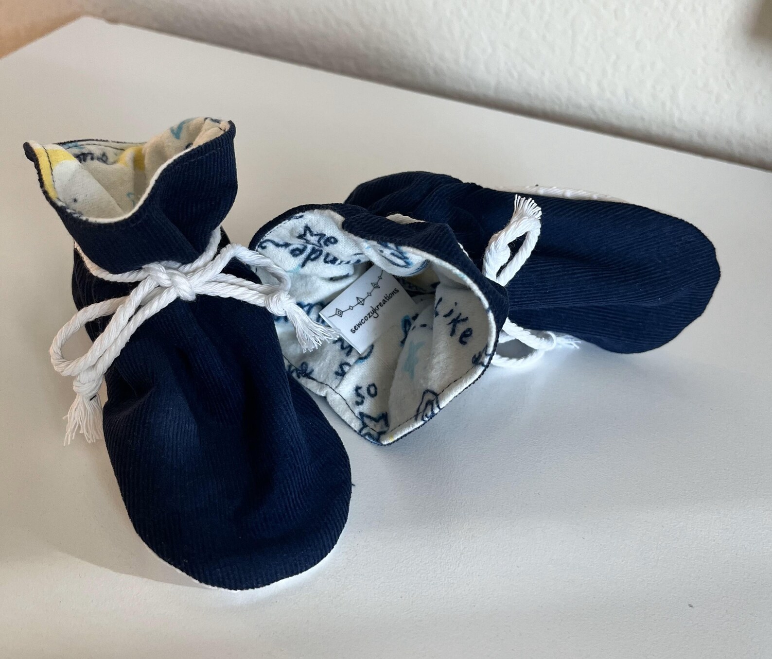 Navy Blue Corduroy Baby Tv Booties/soft Sole Shoes SIZE MEDIUM - Etsy