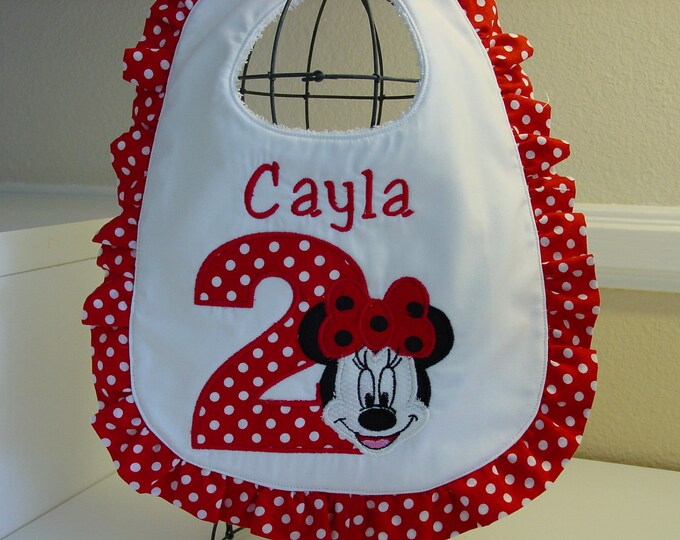 Personalized Minnie Mouse Birthday Bib - Etsy