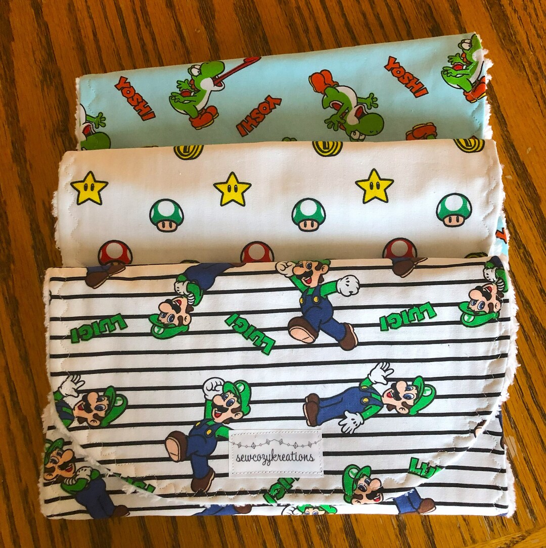 Mario Brothers Cotton Chenille Burp Cloths - Etsy