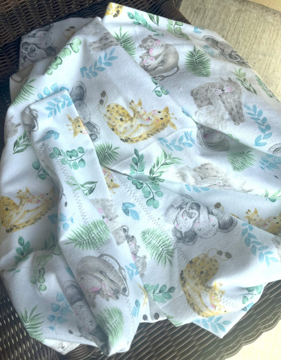 Animal Baby Boy Animal Self Binding Flannel Baby Blanket - Etsy