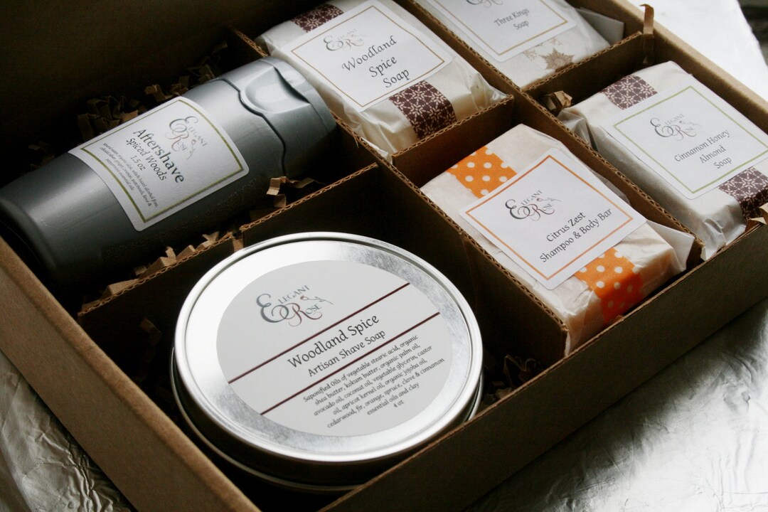 Men's Bath Gift Set: Artisan Shave Soap & Natural Aftershave - Etsy