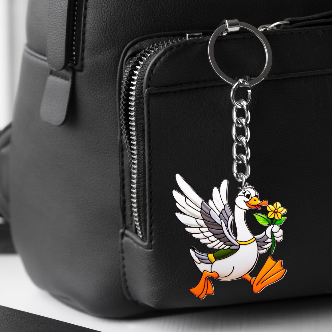 Cute Goose Acrylic Keychain, Goose Keychain, Keychain Backpack ...