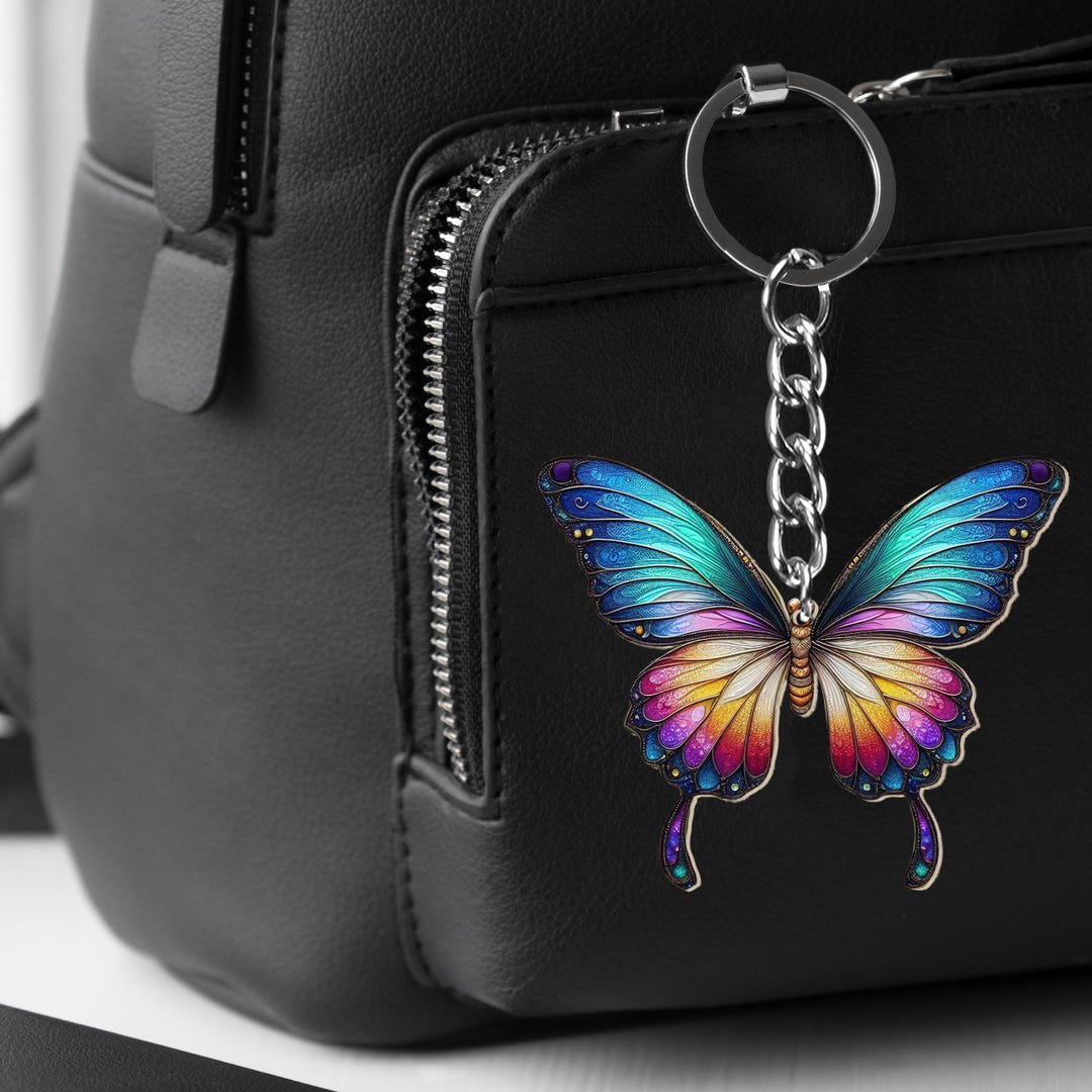 Butterfly Acrylic Keychain, Butterfly Keychain, Butterfly Lover Gift ...