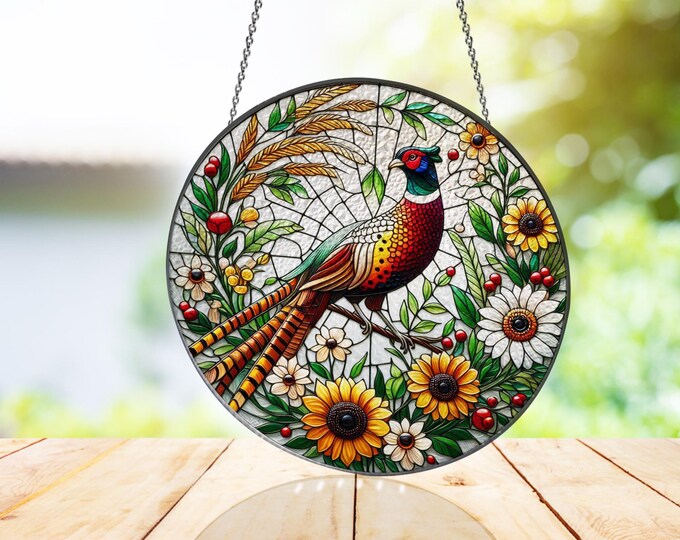 Stained Glass Pheasant - Etsy UK
