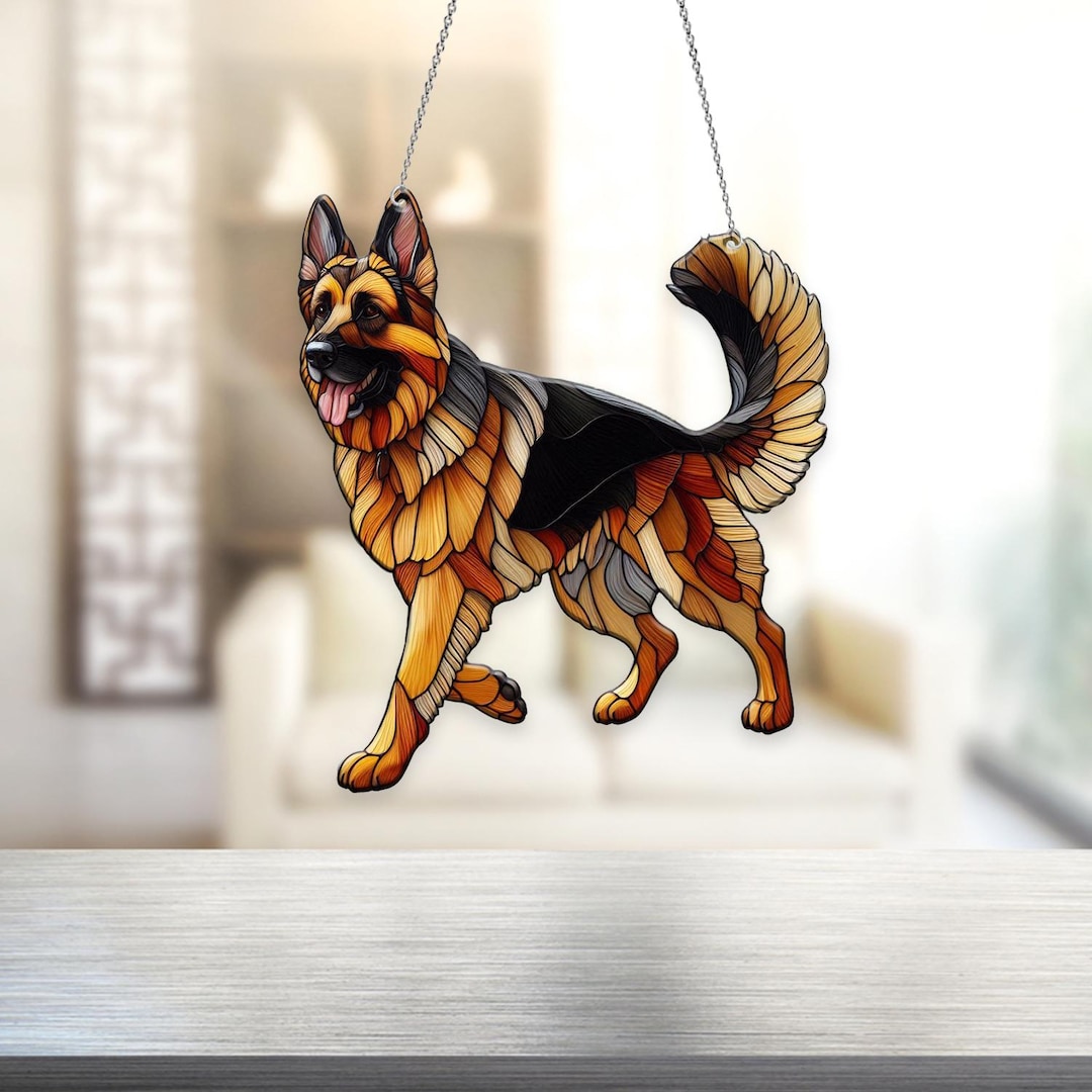 German Shepherd Acrylic Window Hanging, German Shepherd Window Decor ...
