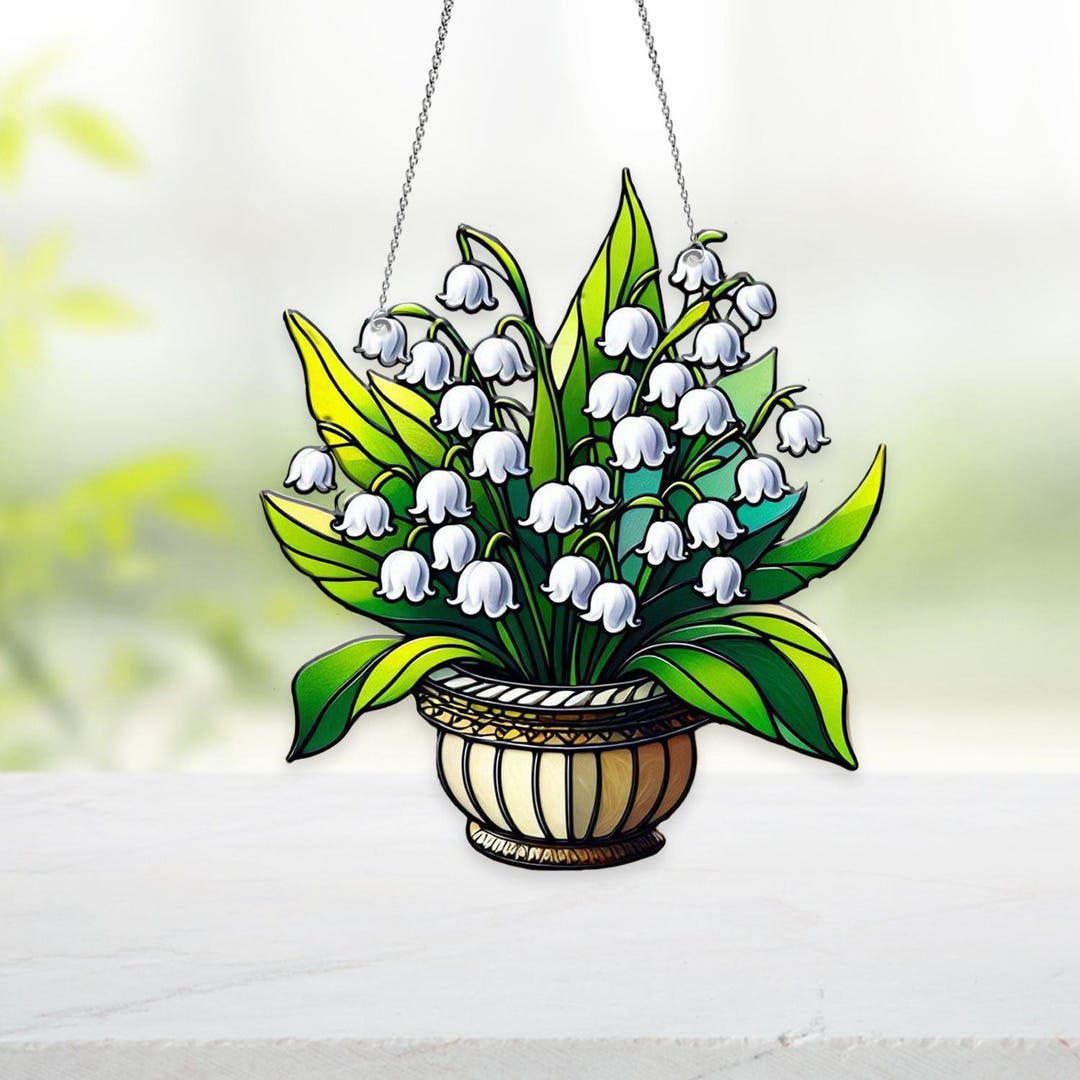 Lily of Valley Acrylic Window Decor, Lily Flower Window Hanging ...