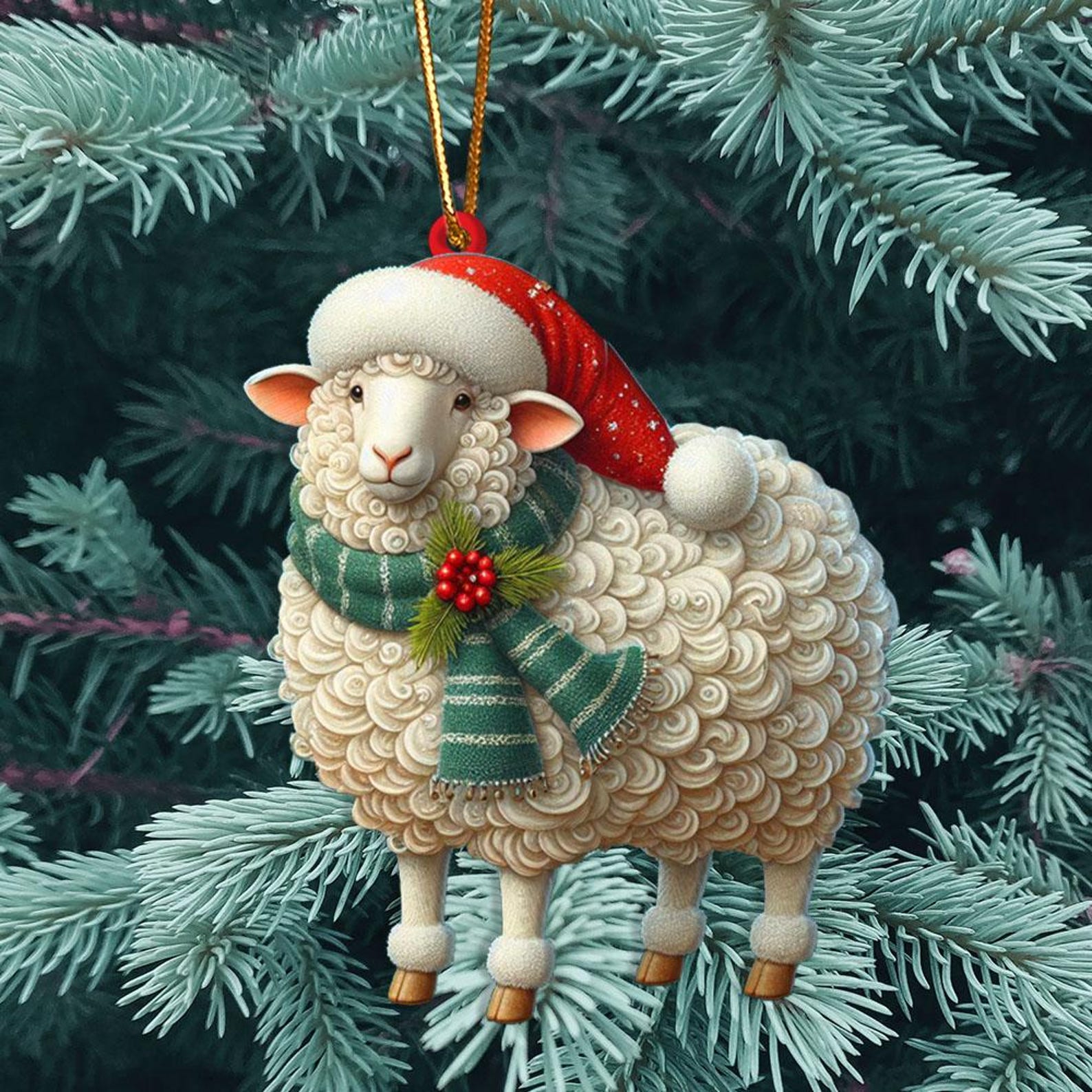 Sheep Christmas Ornament, Sheep Christmas Tree Decor, Sheep Xmas ...