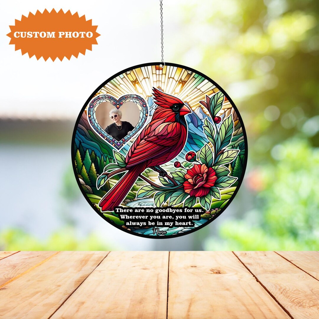 Personalized Cardinal Acrylic Window Hanging, Cardinal Memorial Gift ...