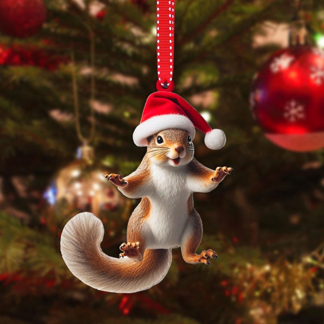 Squirrel Christmas Ornament, Squirrel Christmas Decor, Xmas 2024 ...