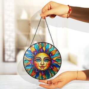 The Sun God Window Hanging, the Sun God Stained Glass Window Hanging ...