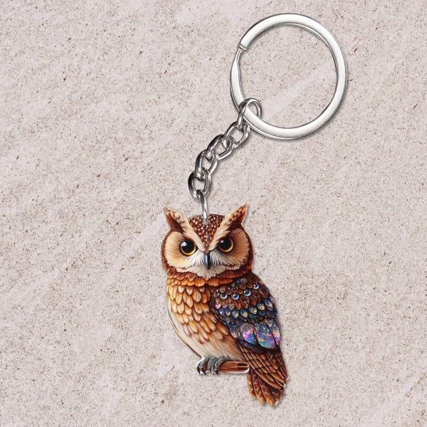 Owl Keychain - Etsy