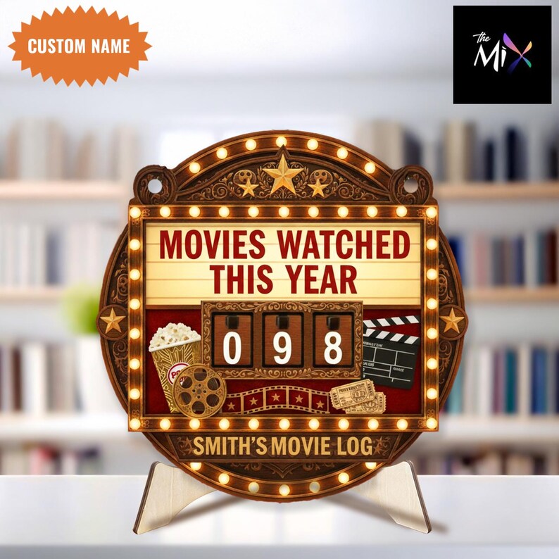 Movie Tracker Sign, Movies Watched This Year, Personalized Movie Log ...