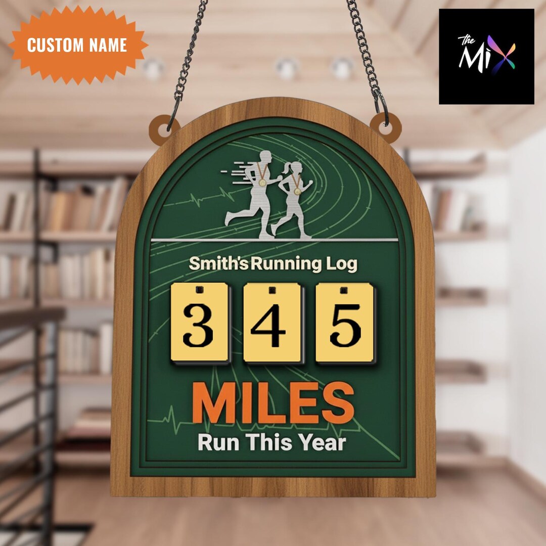 Personalized Running Miles Tracker, Custom Running Log Sign, Miles Run ...