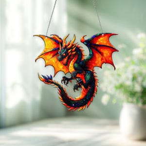 Dragon Window Hanging, Dragon Home House Decor Window Wall Animal ...