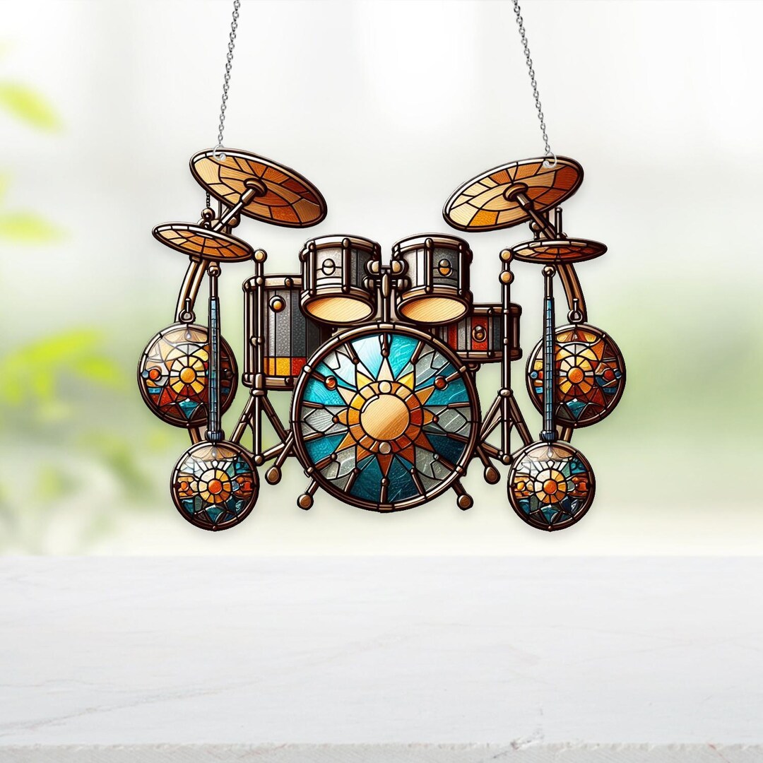 Acrylic Drum Set Window Hanging, Music Home Decor - Etsy