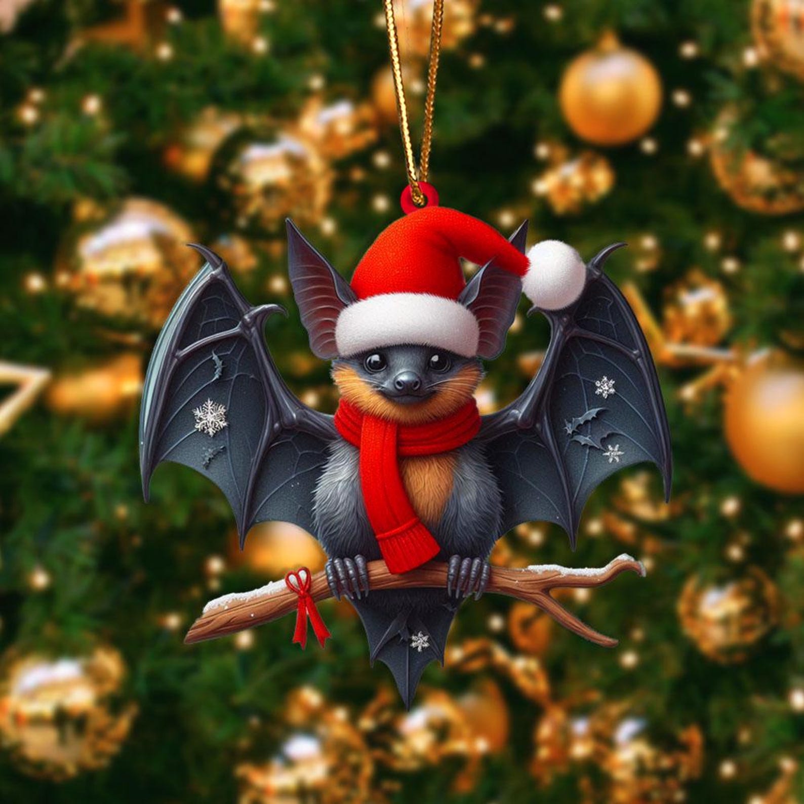 Bat Christmas Ornament, Funny Bat Christmas Decor, Bat Xmas 2024 ...