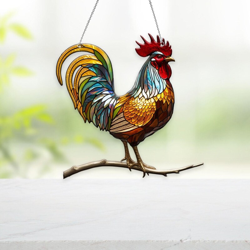 Rooster Sun Catcher - Etsy