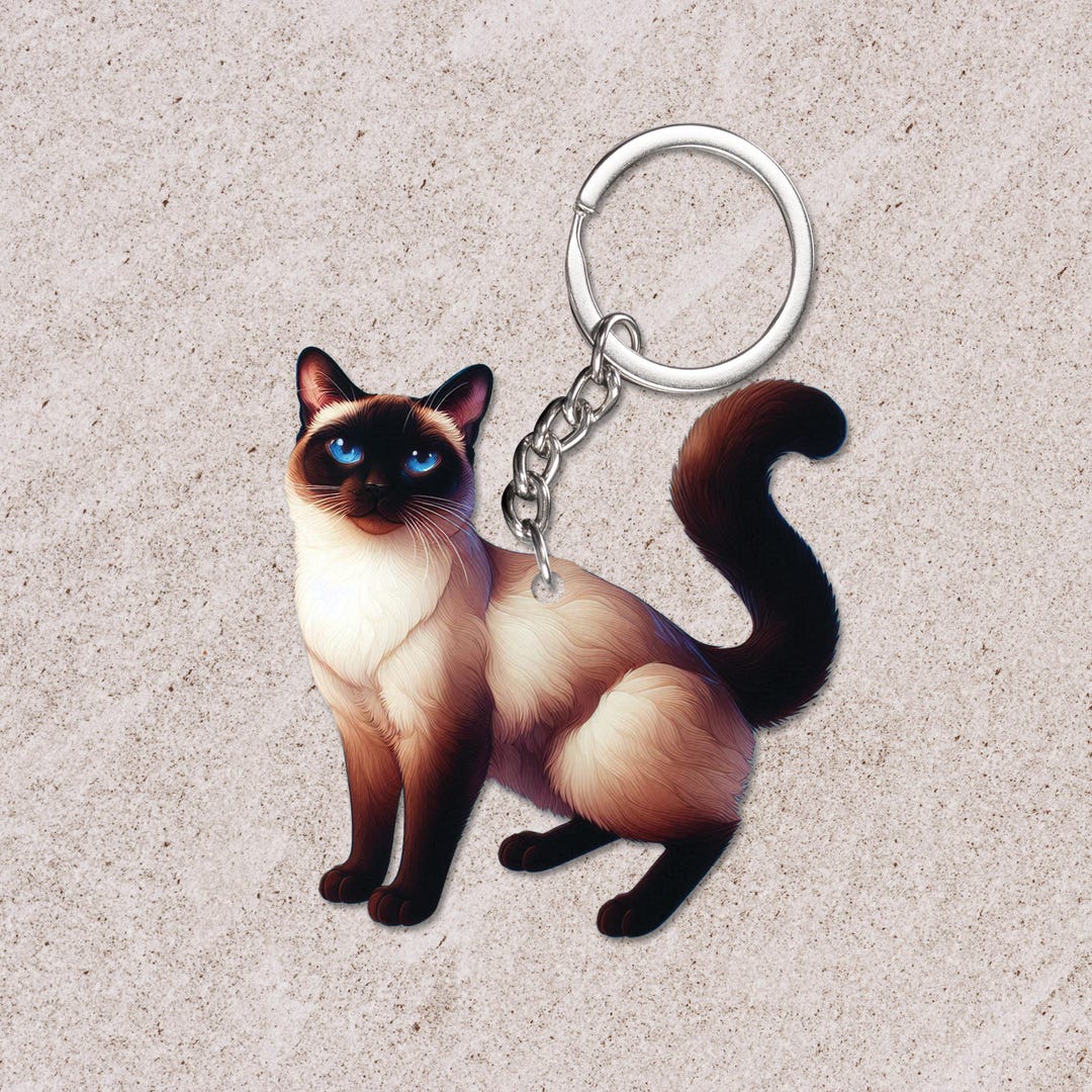 Siamese Cat Acrylic Keychain, Pet Lover Gift - Etsy